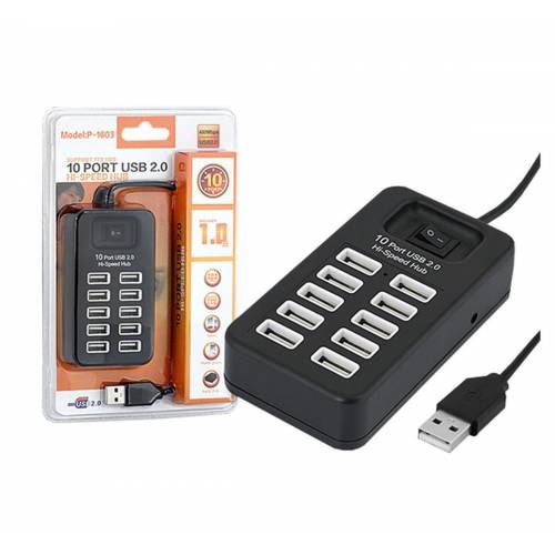 HI SPEED P-1603 USB 2.0 10 PORT HUB - Ucuzbudur