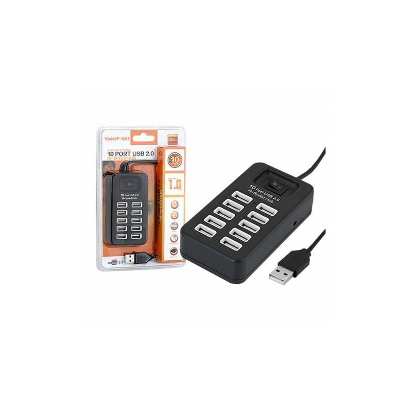 HI SPEED P-1603 USB 2.0 10 PORT HUB - Ucuzbudur
